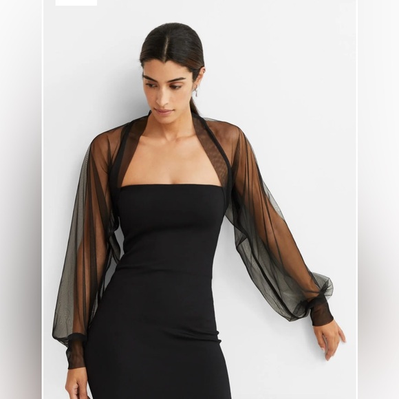 Marcella NYC | Tops | Nwot Marcella Nyc Sheer Black Mesh Long Shrug ...